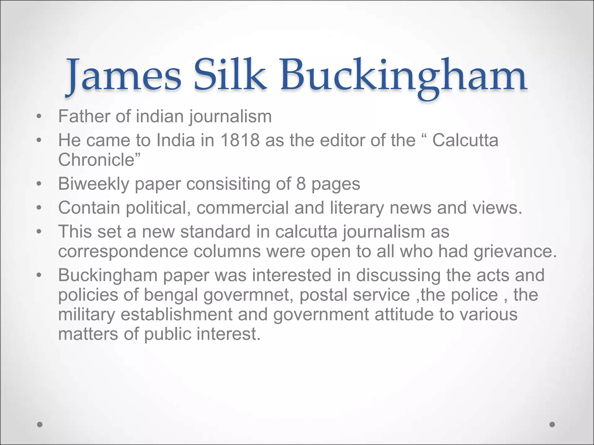 history of indian Journalism | PPT