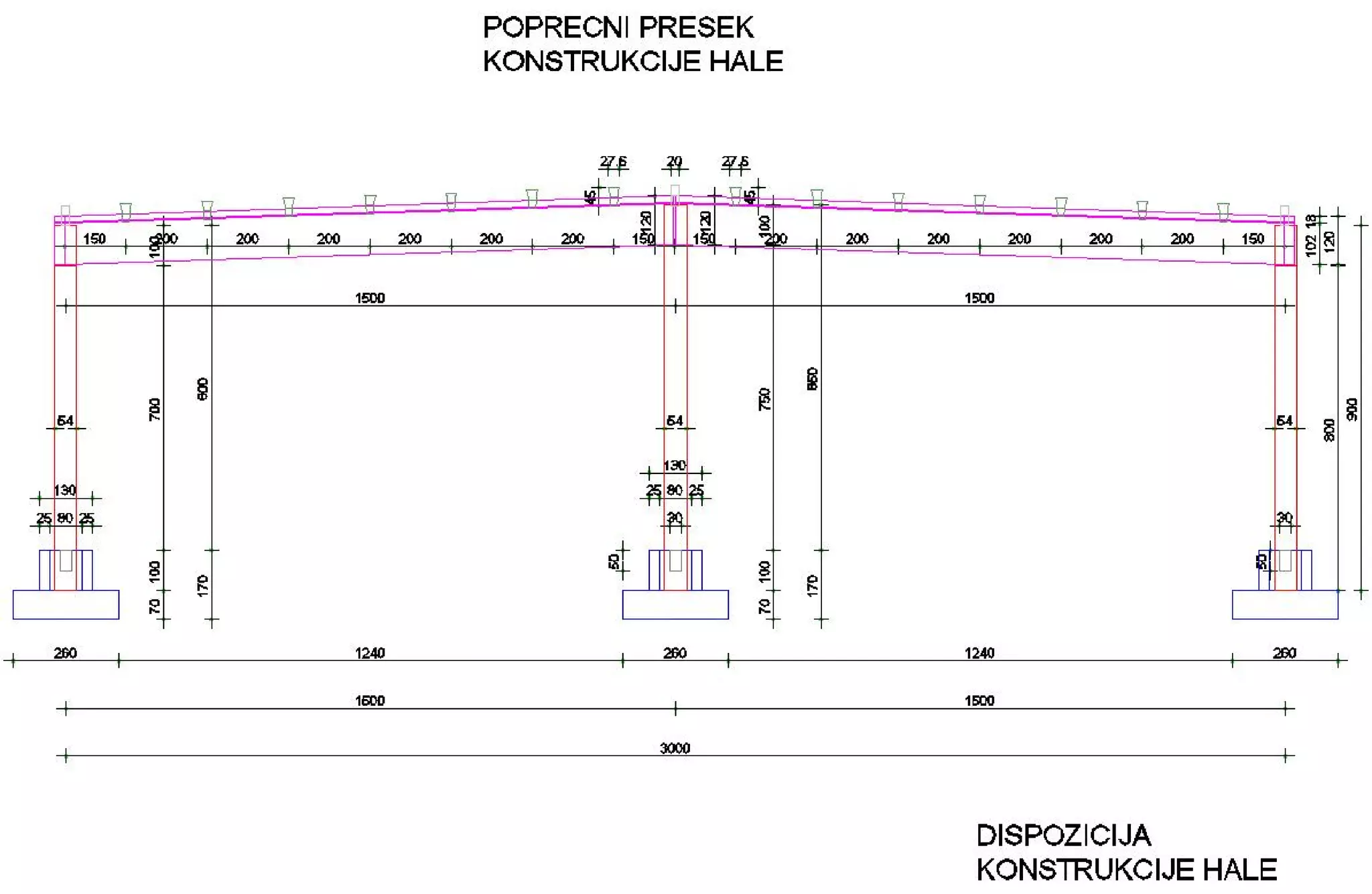 Hala 30m x 36m Presek | PPT