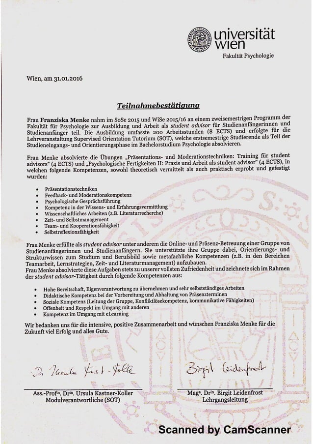 Student Advisor certificate | PDF