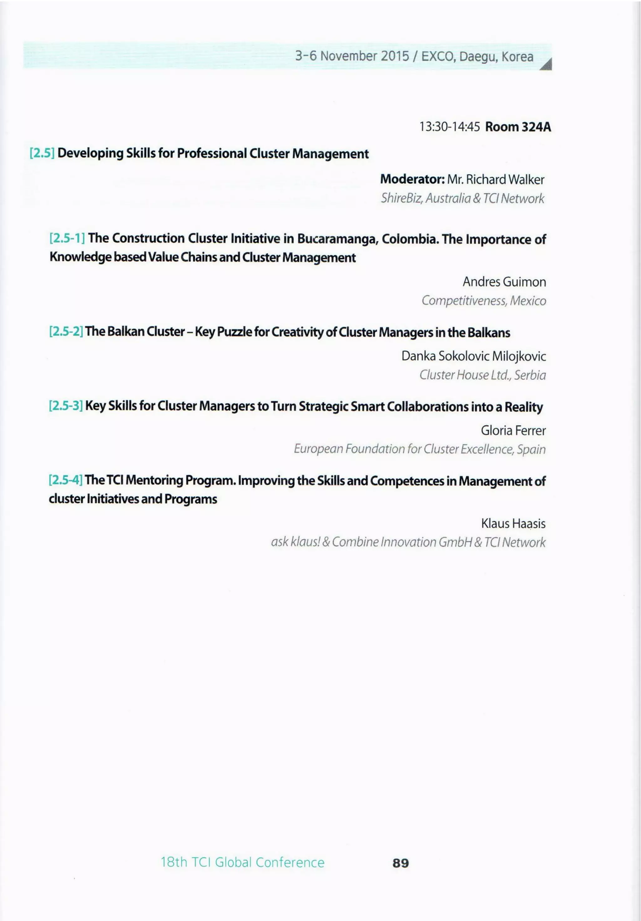 TCI 2015 conference booklet | PDF