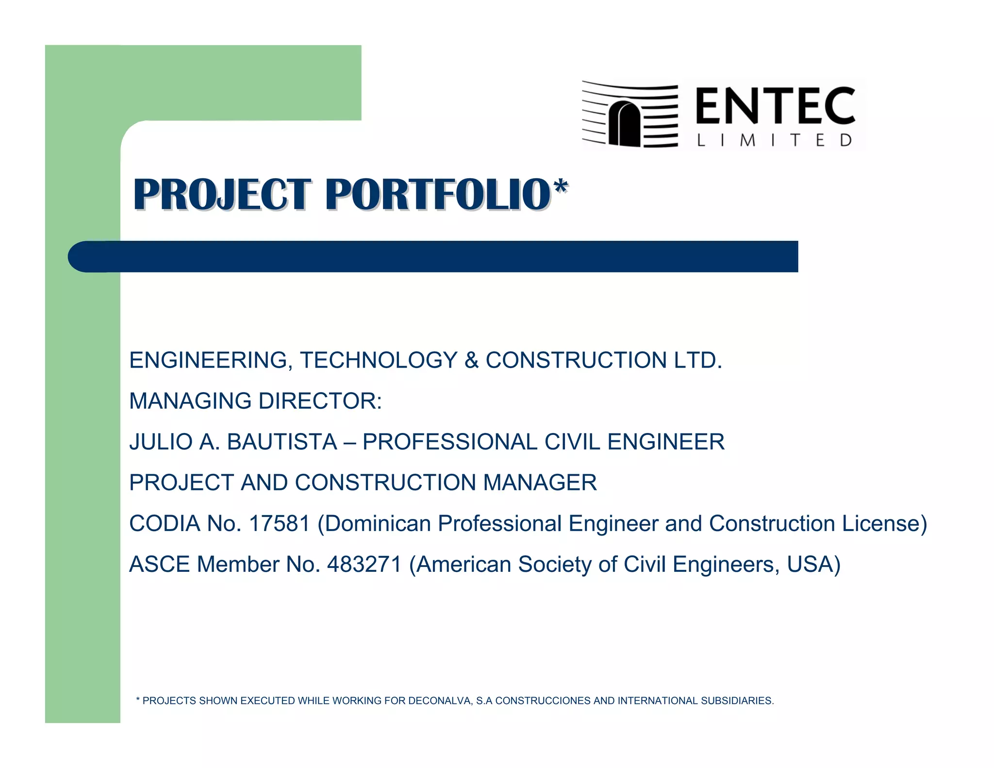 PROJECT OVERVIEW ENTEC | PPT