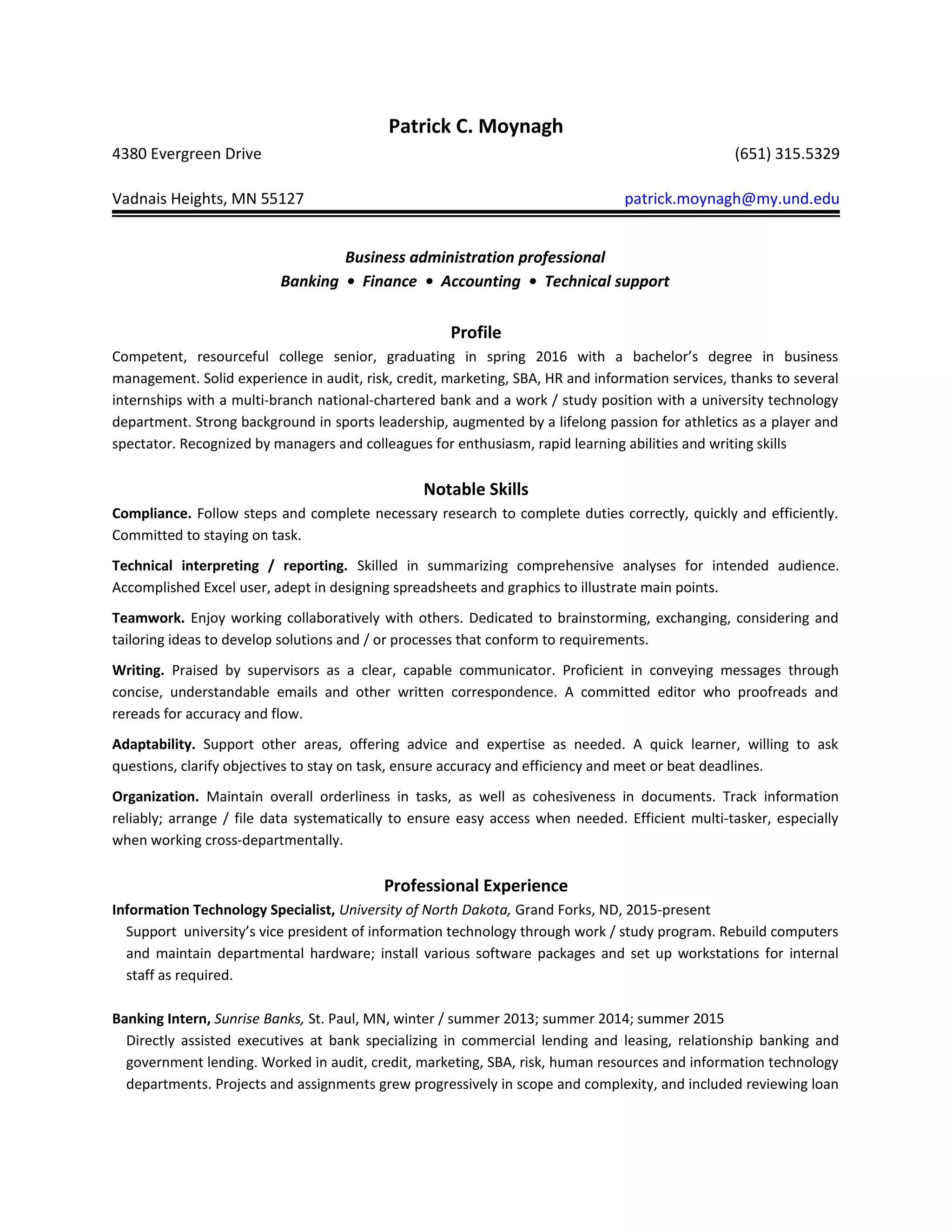 Patrick Moynagh RESUME | DOC
