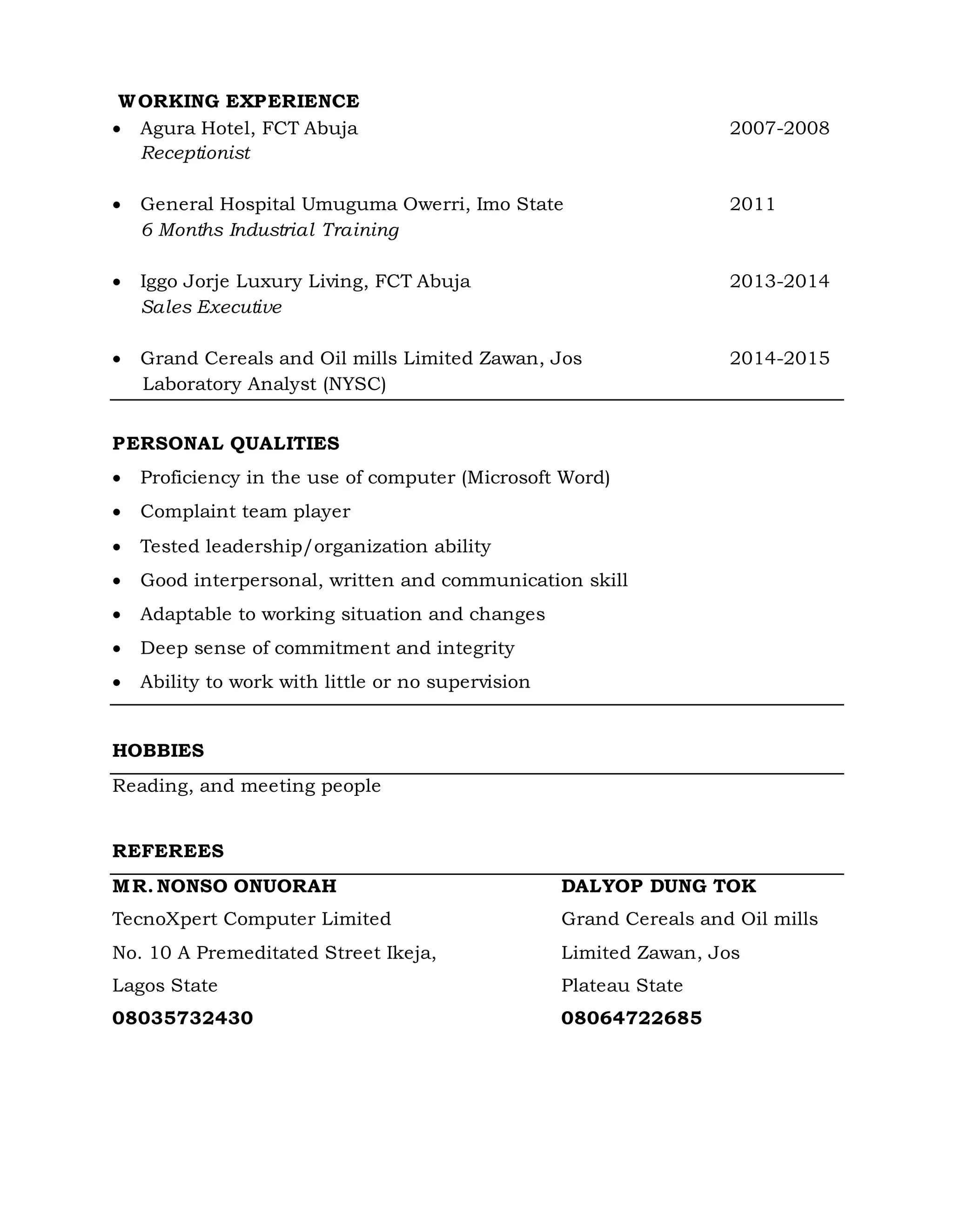 KANU VICTORIA OGECHI | DOCX | Career Planning | Careers