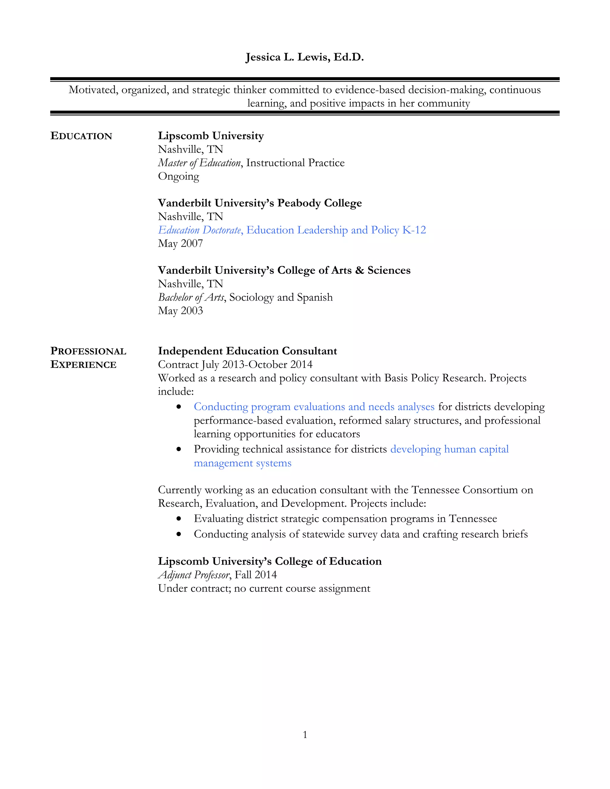 Resume J. Lewis January 2015 | PDF