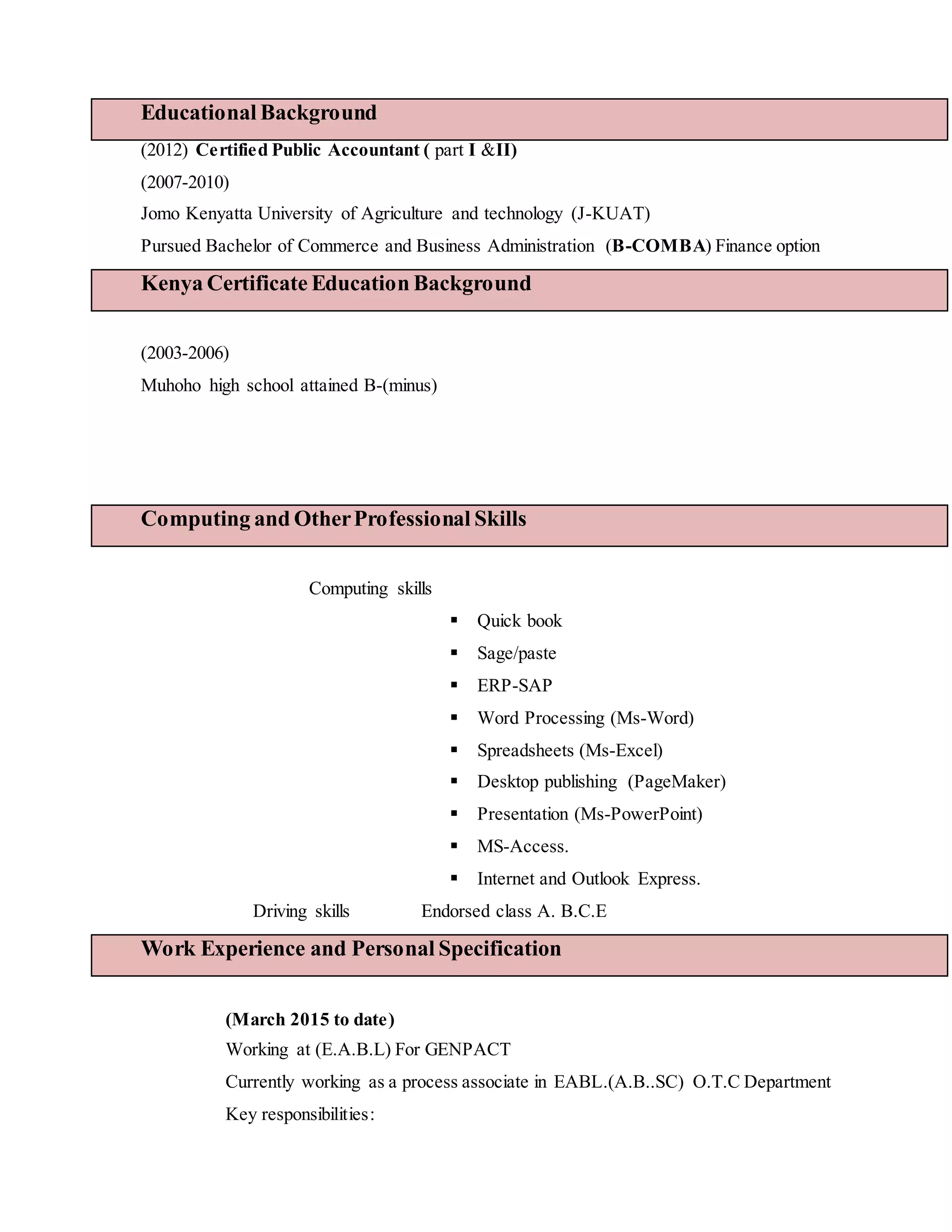 current cv 2015 | PDF