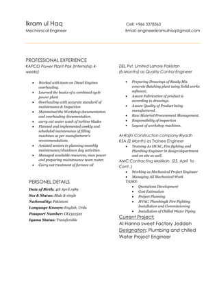 Ikram_ul_haq_Resume-2015 Updated | PDF