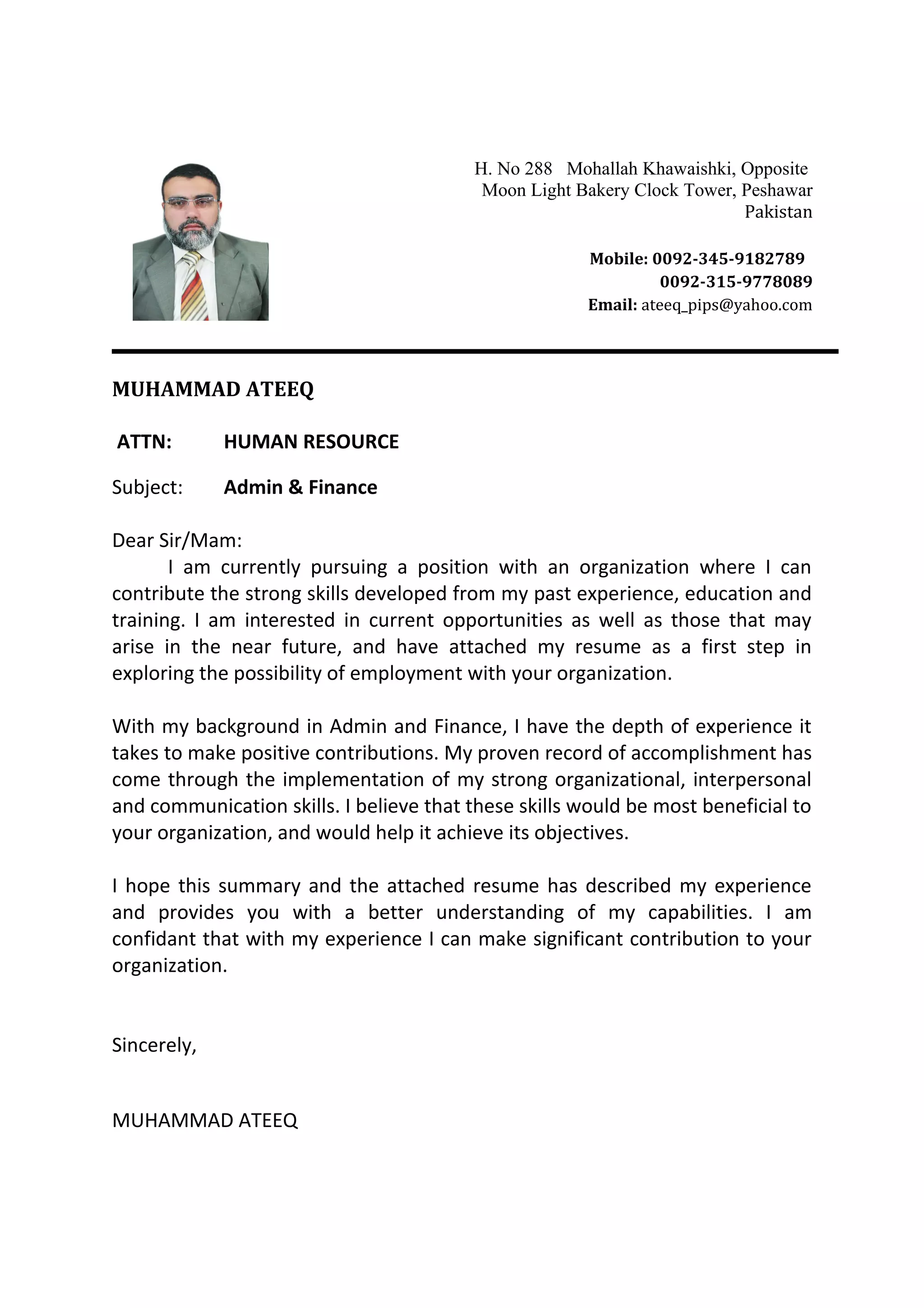 Muhammad Ateeq CV | DOC