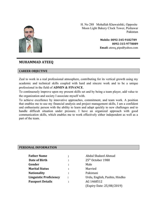 Muhammad Ateeq CV | PDF