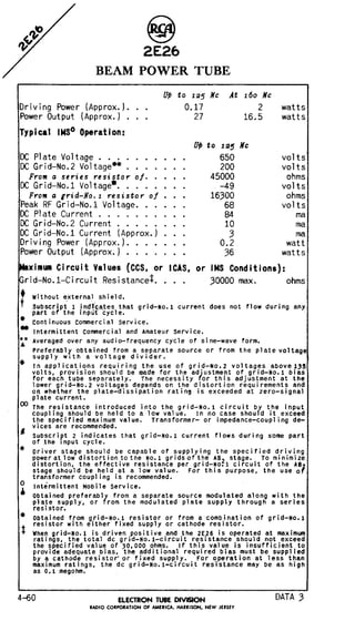 TUBE 2E26 REFERENCE AMP BEAM POWER TRANSMITTING | PDF