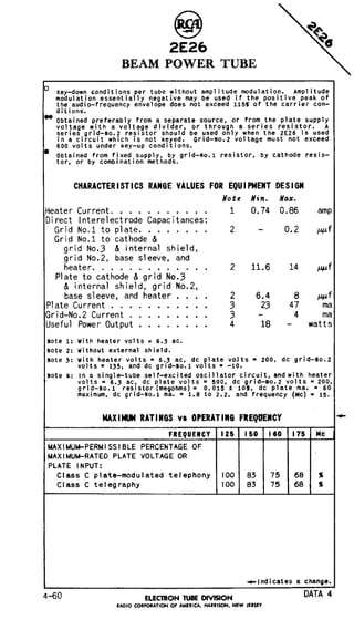 TUBE 2E26 REFERENCE AMP BEAM POWER TRANSMITTING | PDF