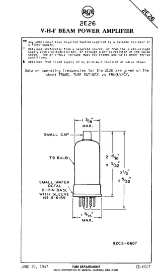 TUBE 2E26 REFERENCE AMP BEAM POWER TRANSMITTING | PDF