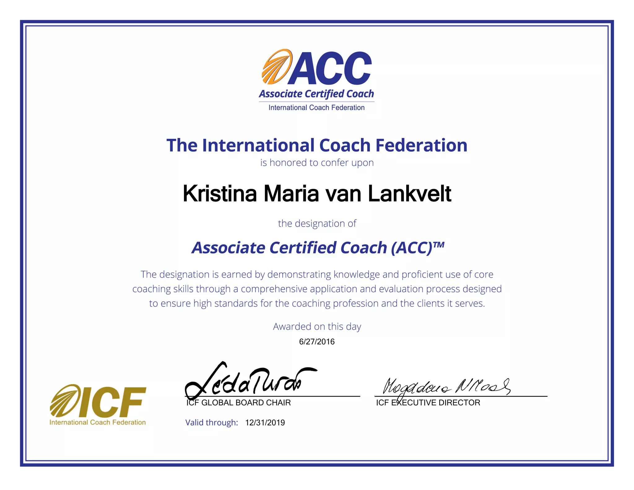 ICF Certificate | PDF