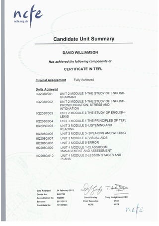 TEFL Certificate from INTESOL | PDF