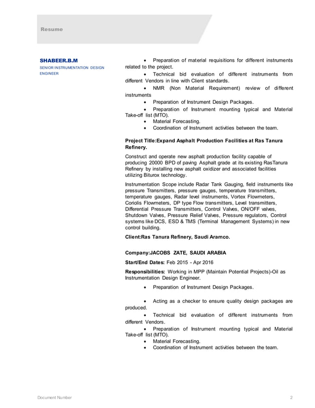 Resume - Shabeer | PDF