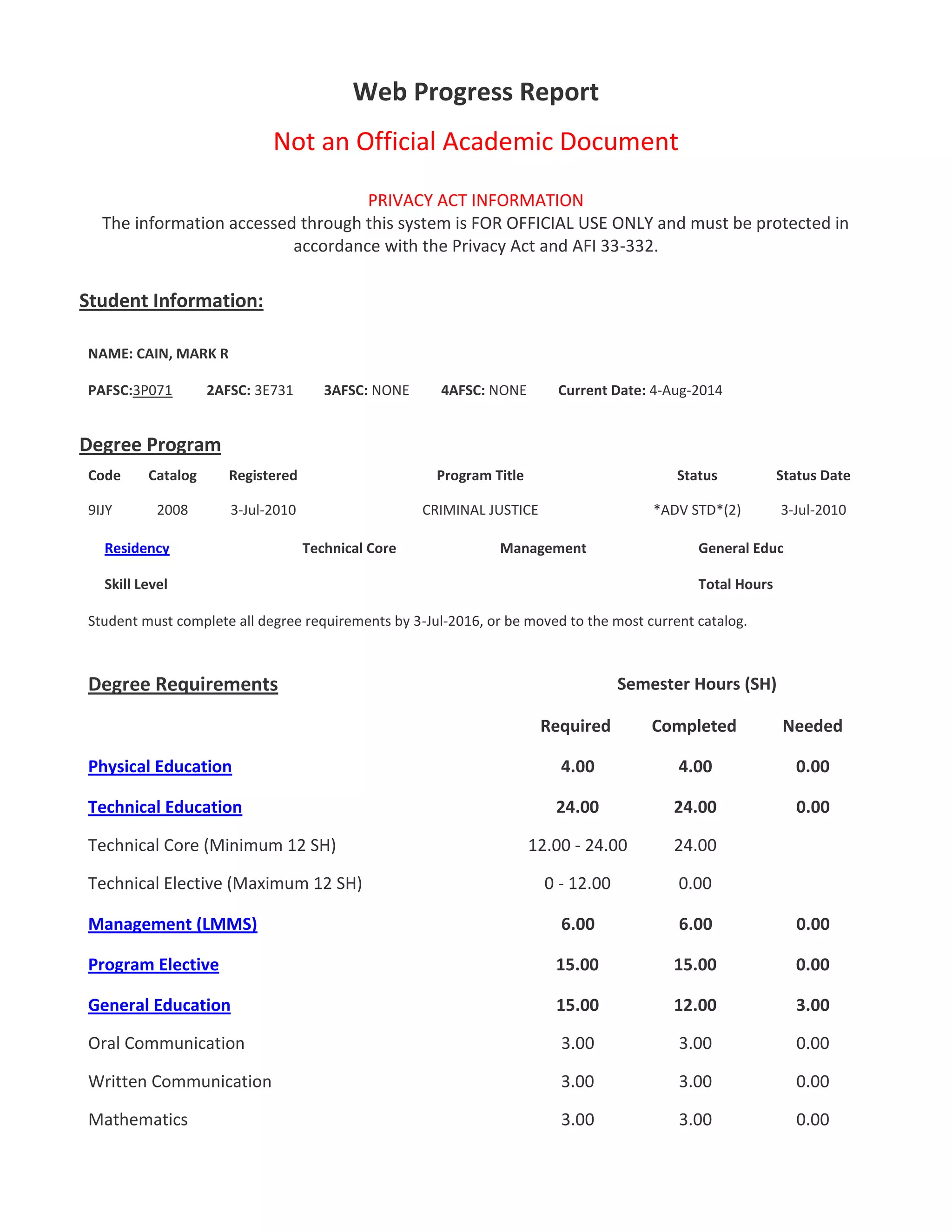 CCAF Criminal Justice Web Progress Report | PDF | College Education ...