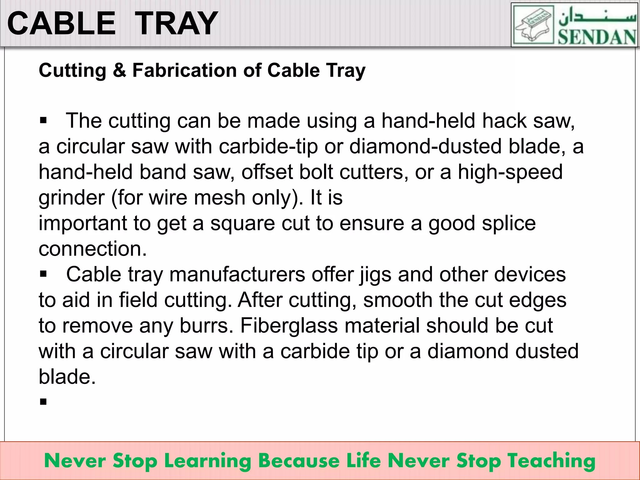 Cable Tray Installation 211215 | PPTX