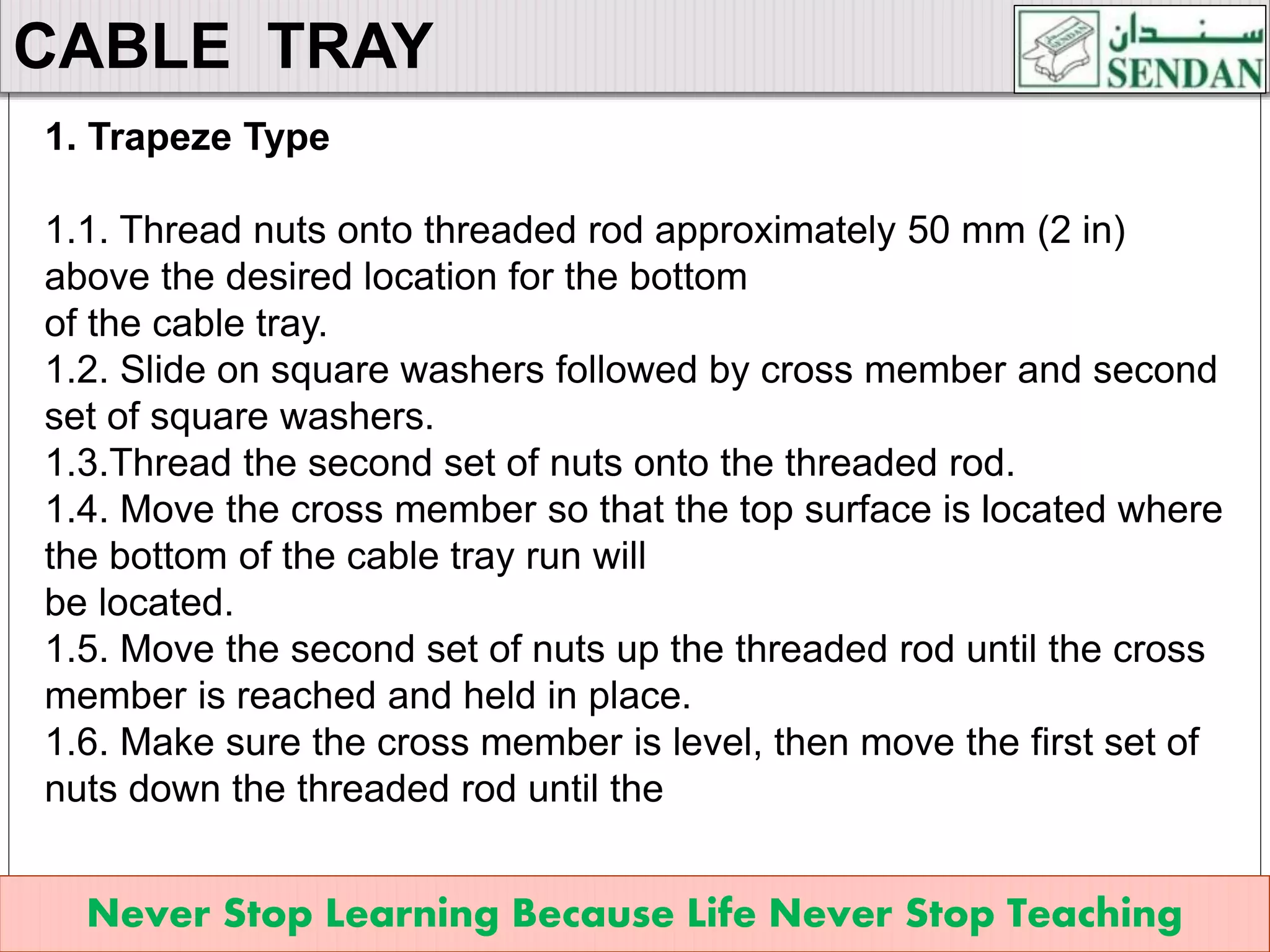 Cable Tray Installation 211215 | PPTX