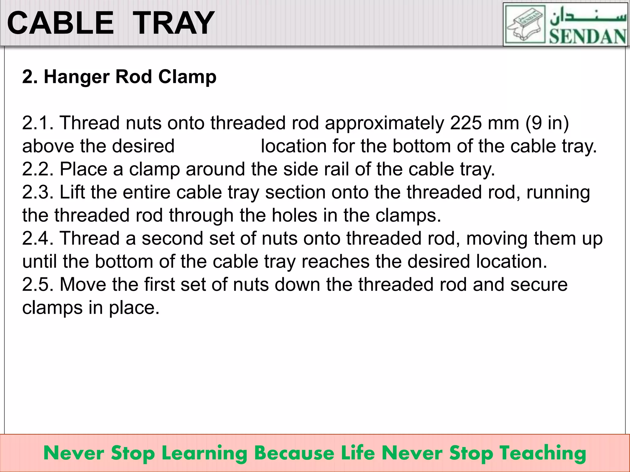 Cable Tray Installation 211215 | PPTX