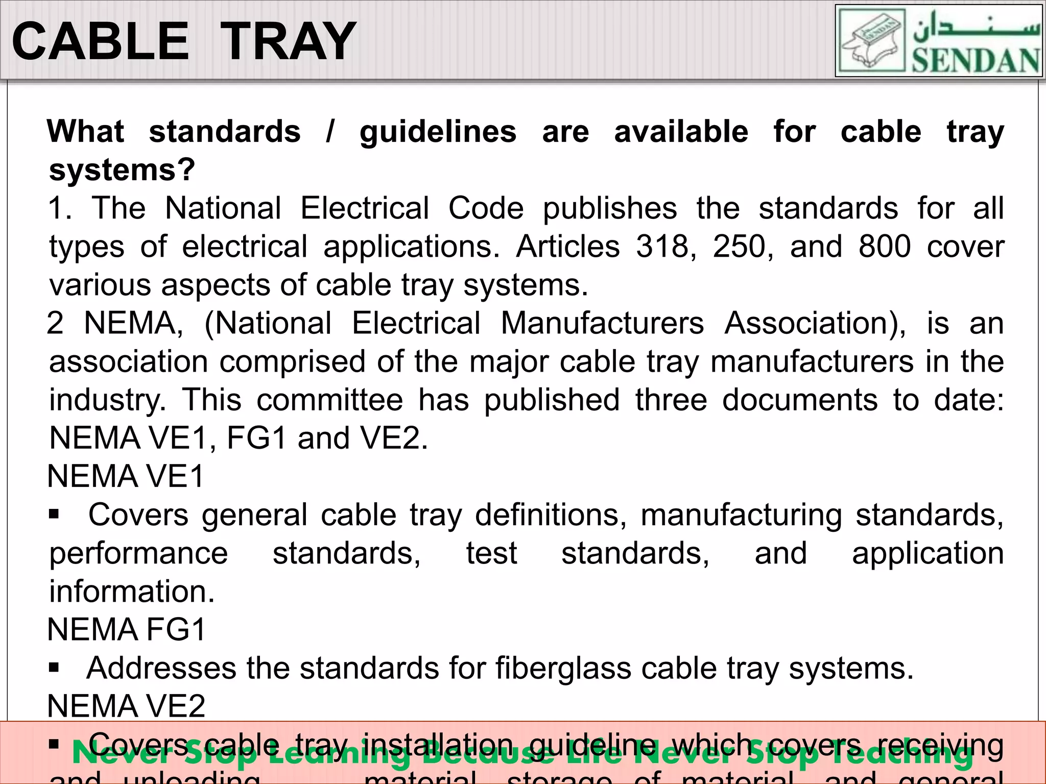 Cable Tray Installation 211215 | PPTX