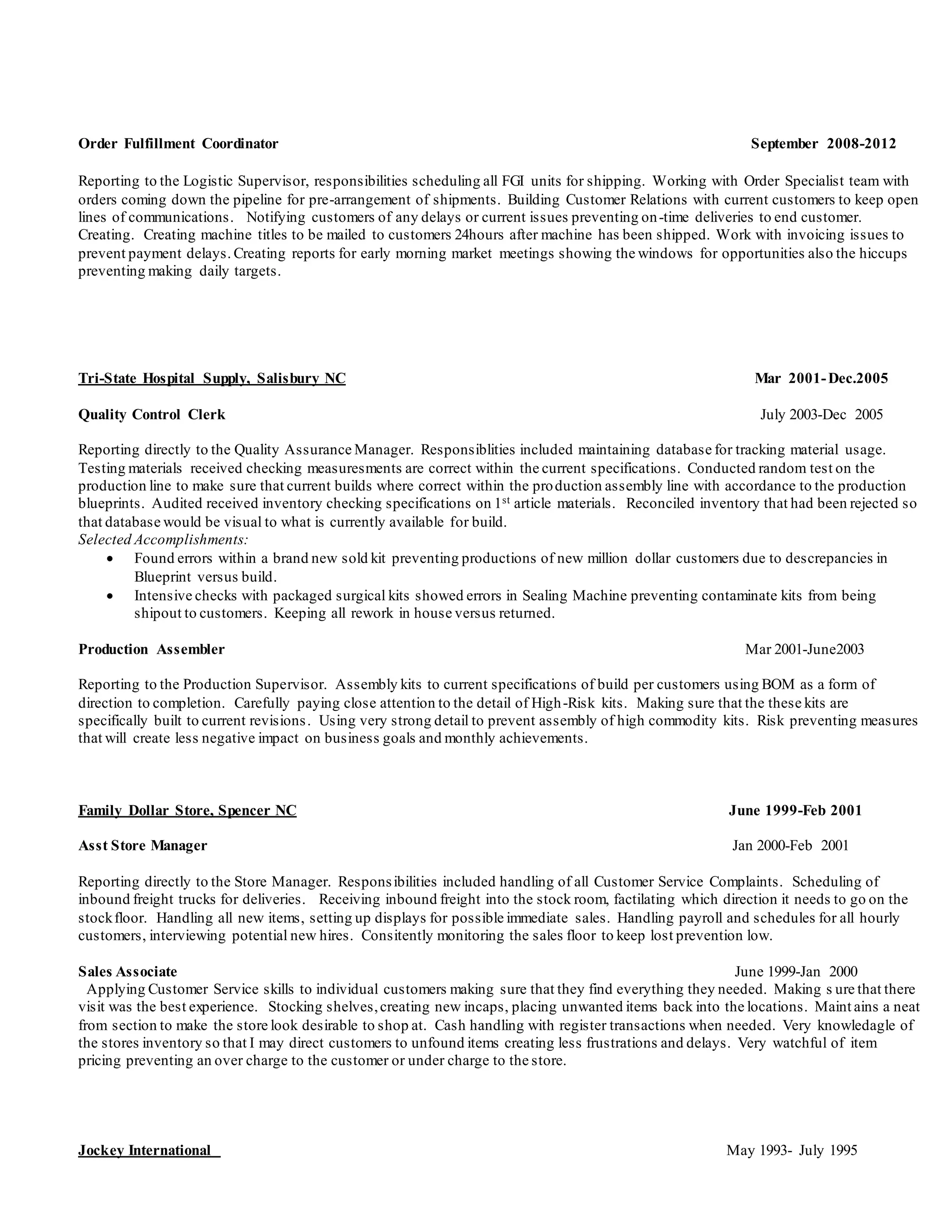 Shanetta Nichols Resume 2 | DOCX | Logistics and Transportation ...