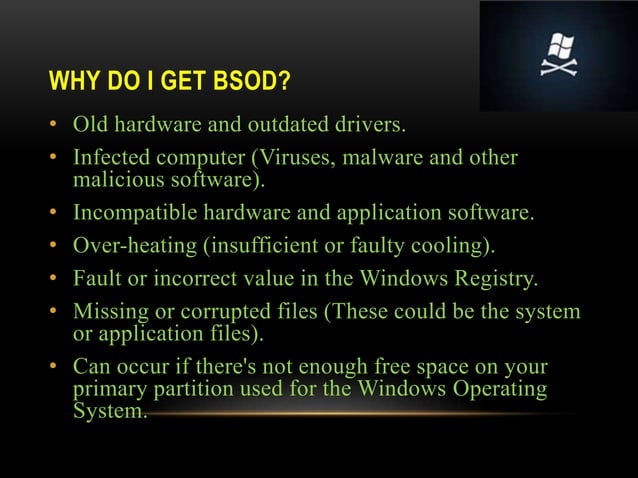 BSOD Presentation | PPTX | Operating Systems | Computer Software and ...