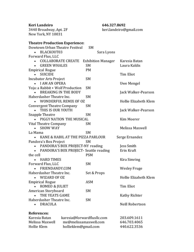 Keri Landeiro SM Resume | PDF