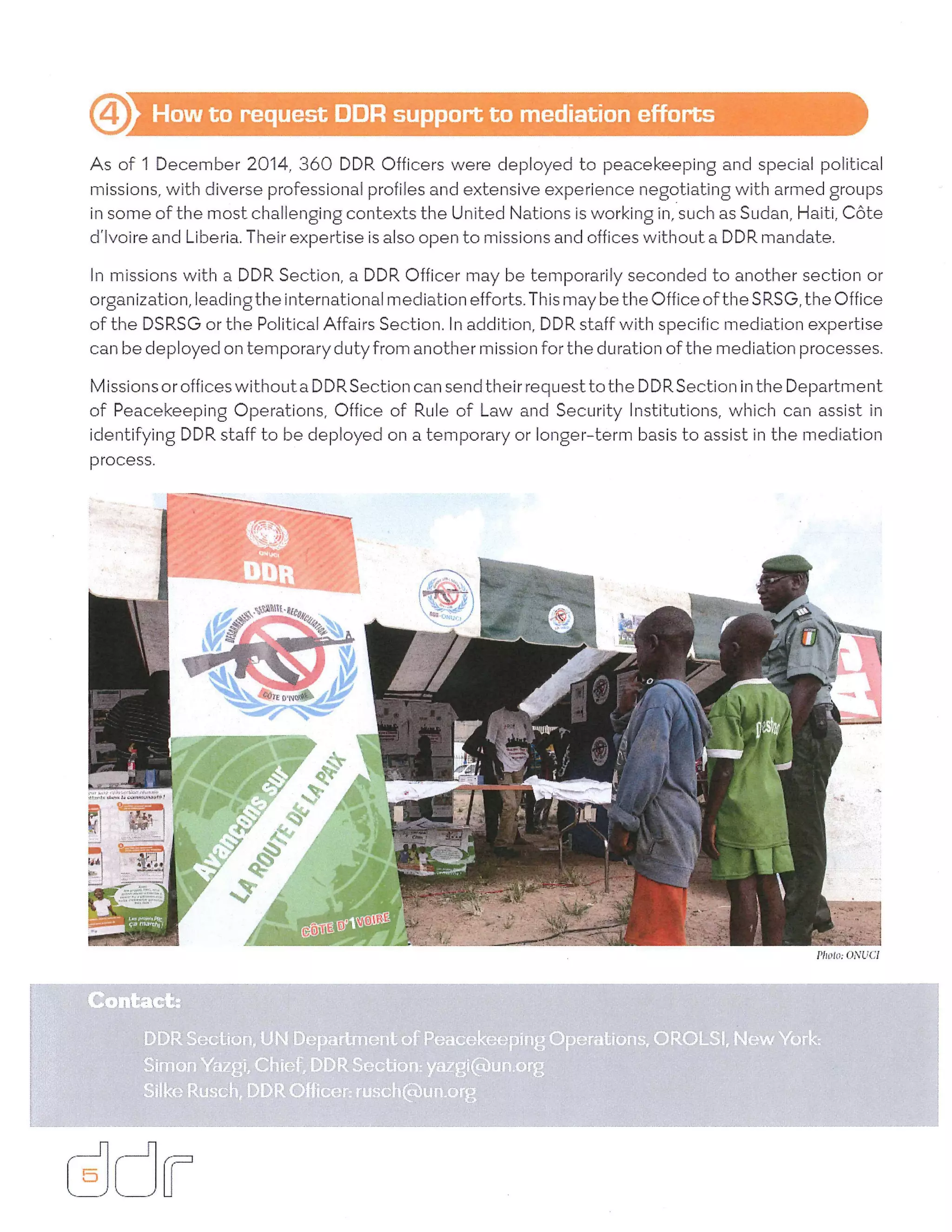 DDR Support to Mediation Processes | PDF