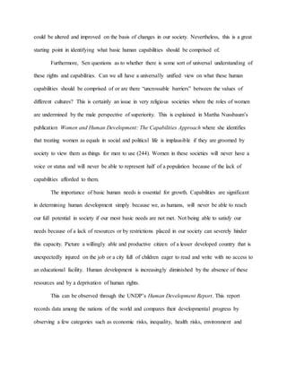 The Concept of Capabilities Approach | DOCX