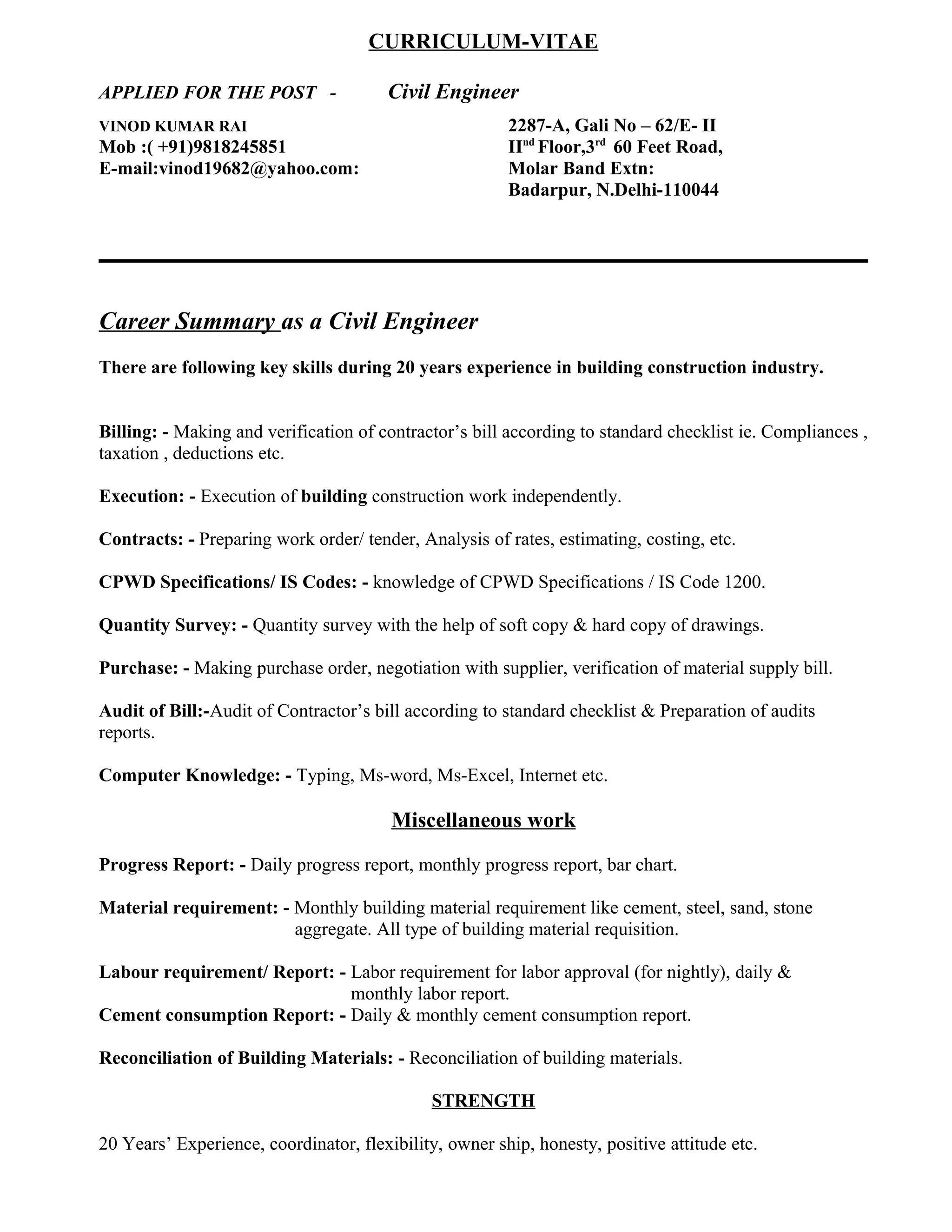 Vinod Resume | DOC