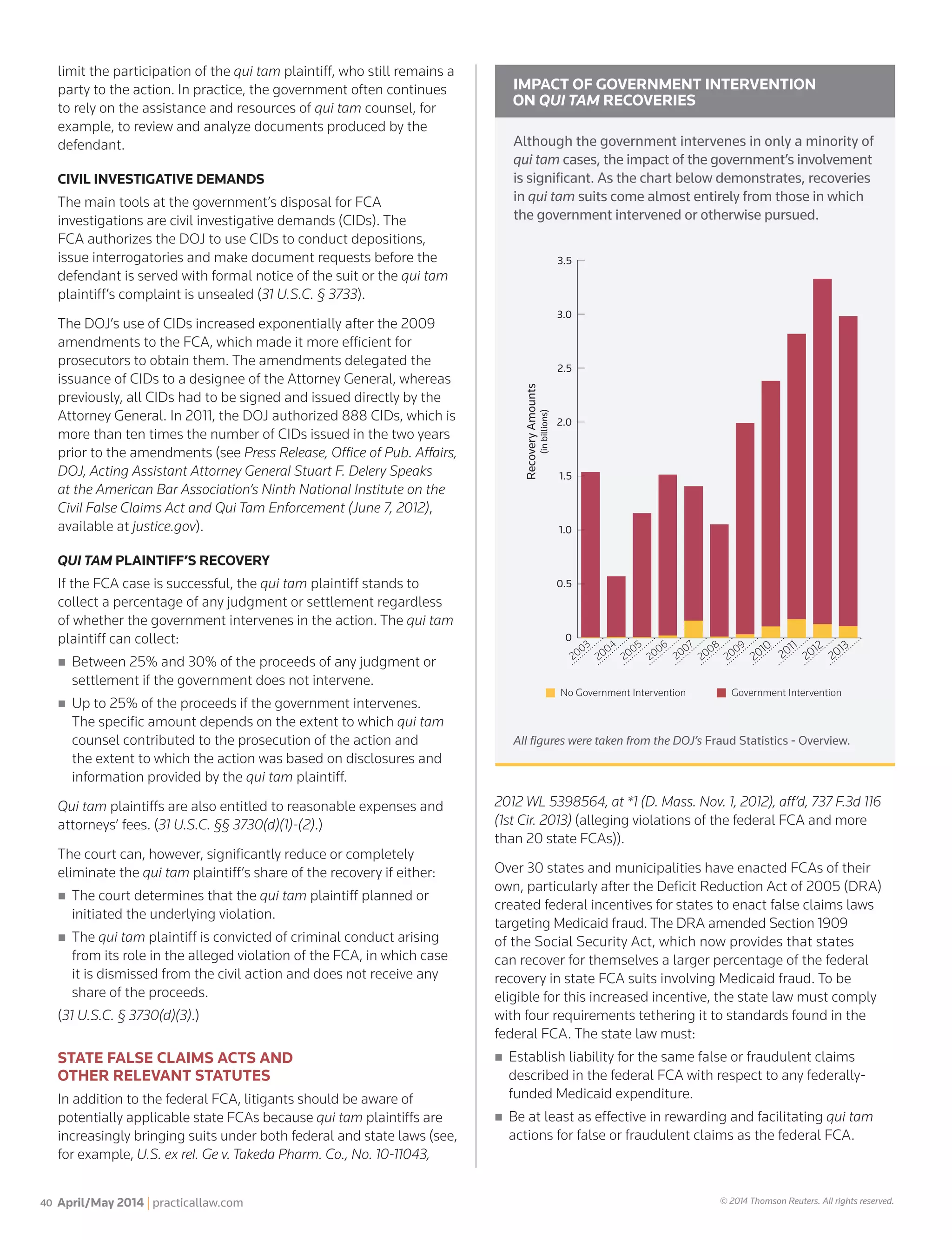 LIT_AprilMay2014_FalseClaimsActFeature | PDF