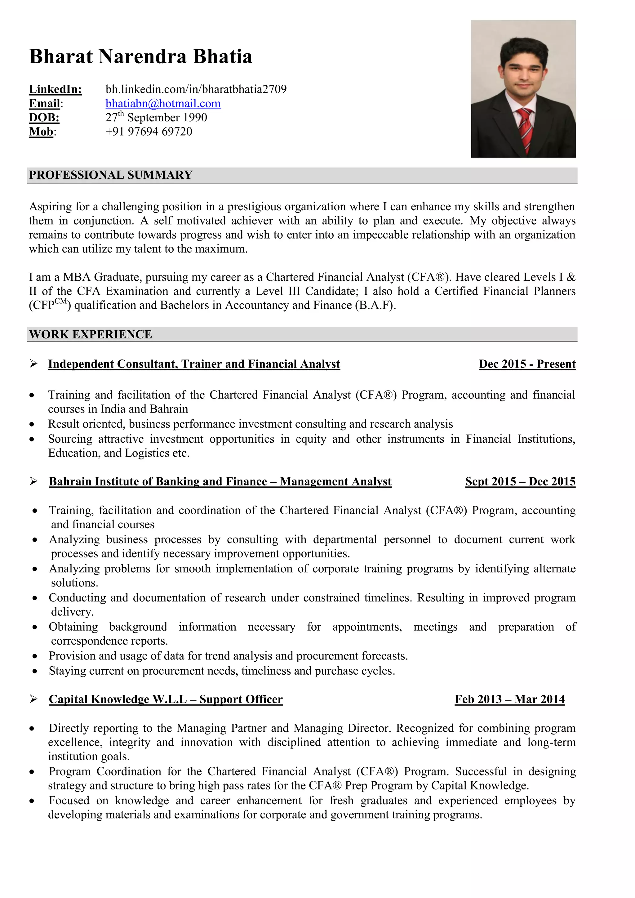 Resume - Bharat Bhatia | PDF