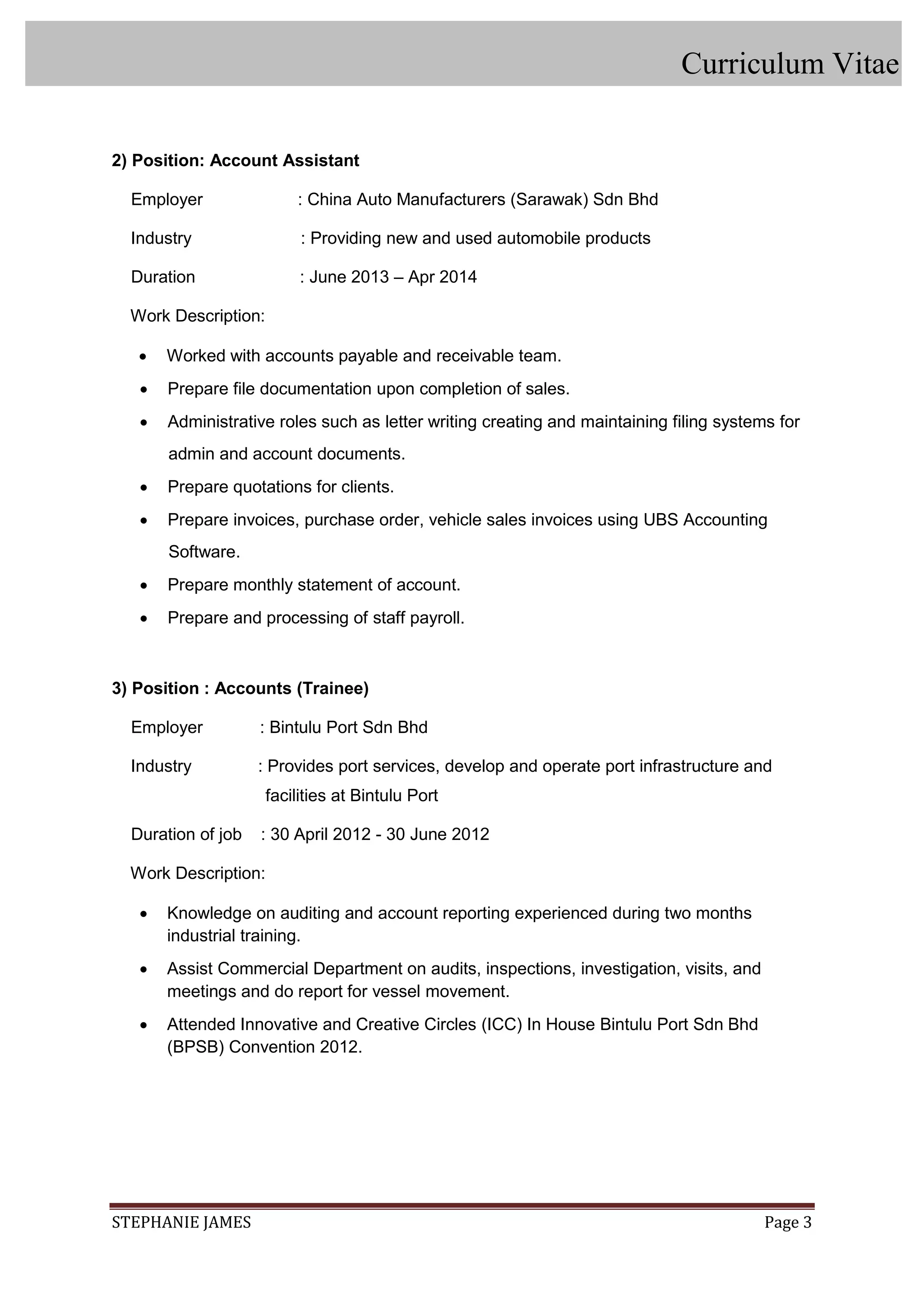 Curriculum Vitae_Stephanie James | PDF