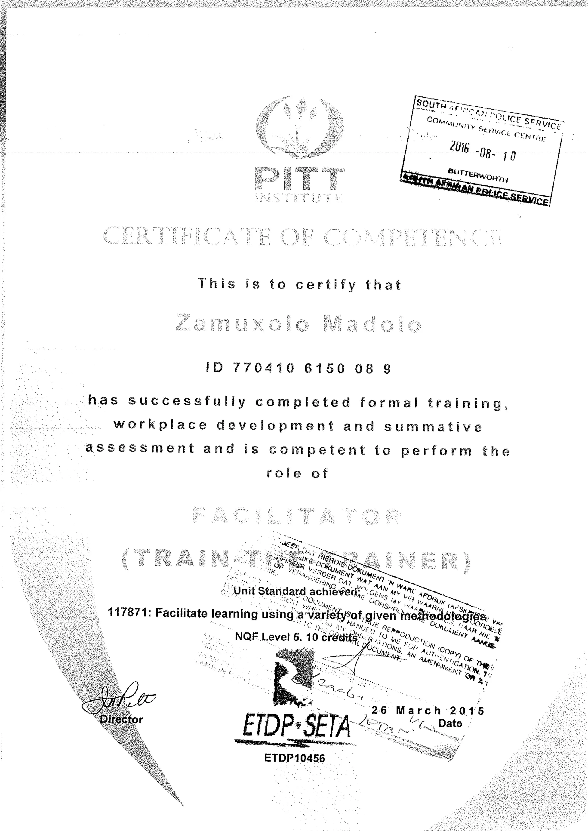 Certificates and ID copy | PDF