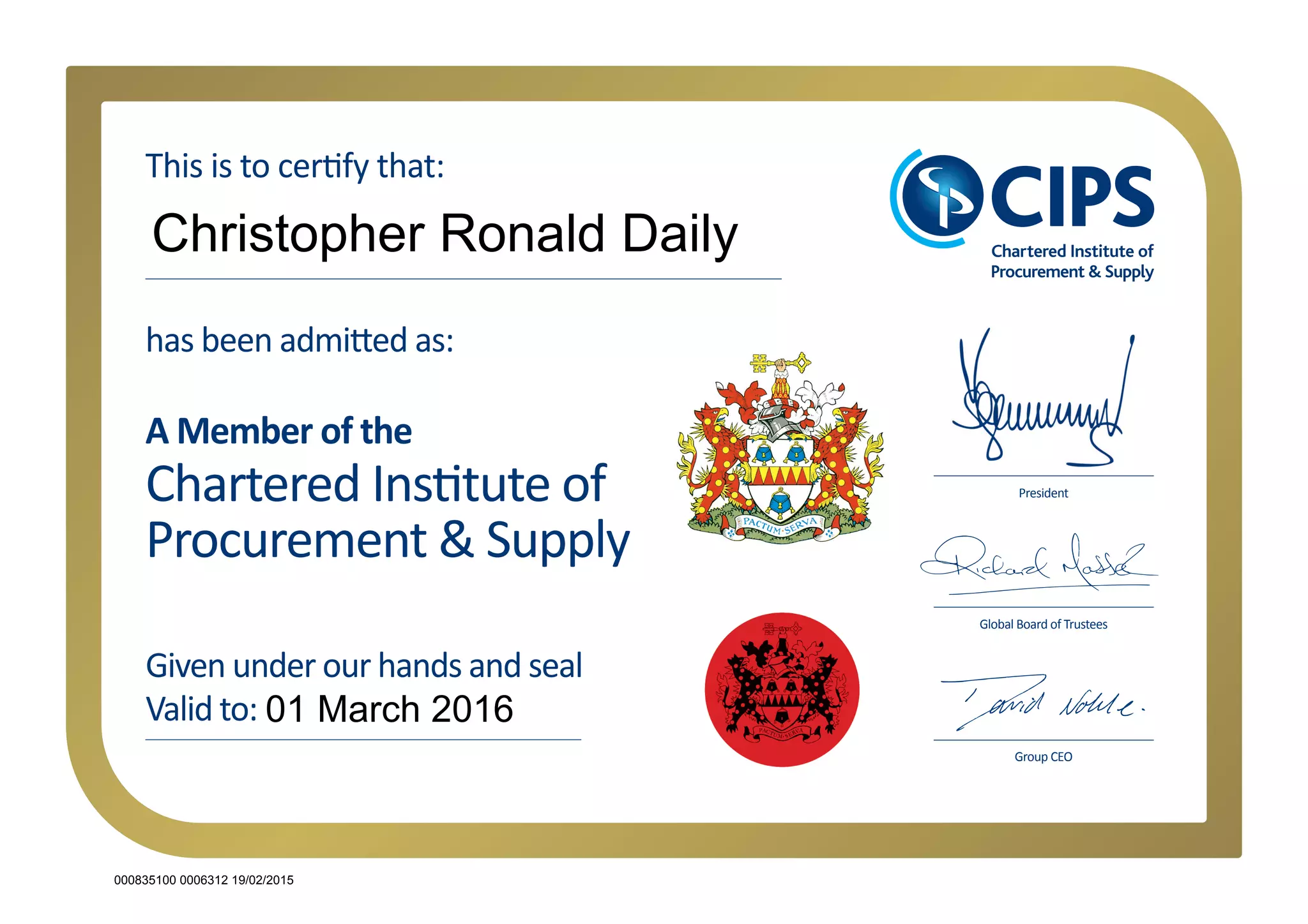 CIPS Certificate | PDF