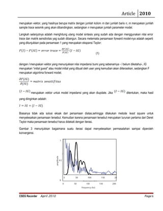 PEMODELAN DENGAN SEISMIK INVERSI | DOC