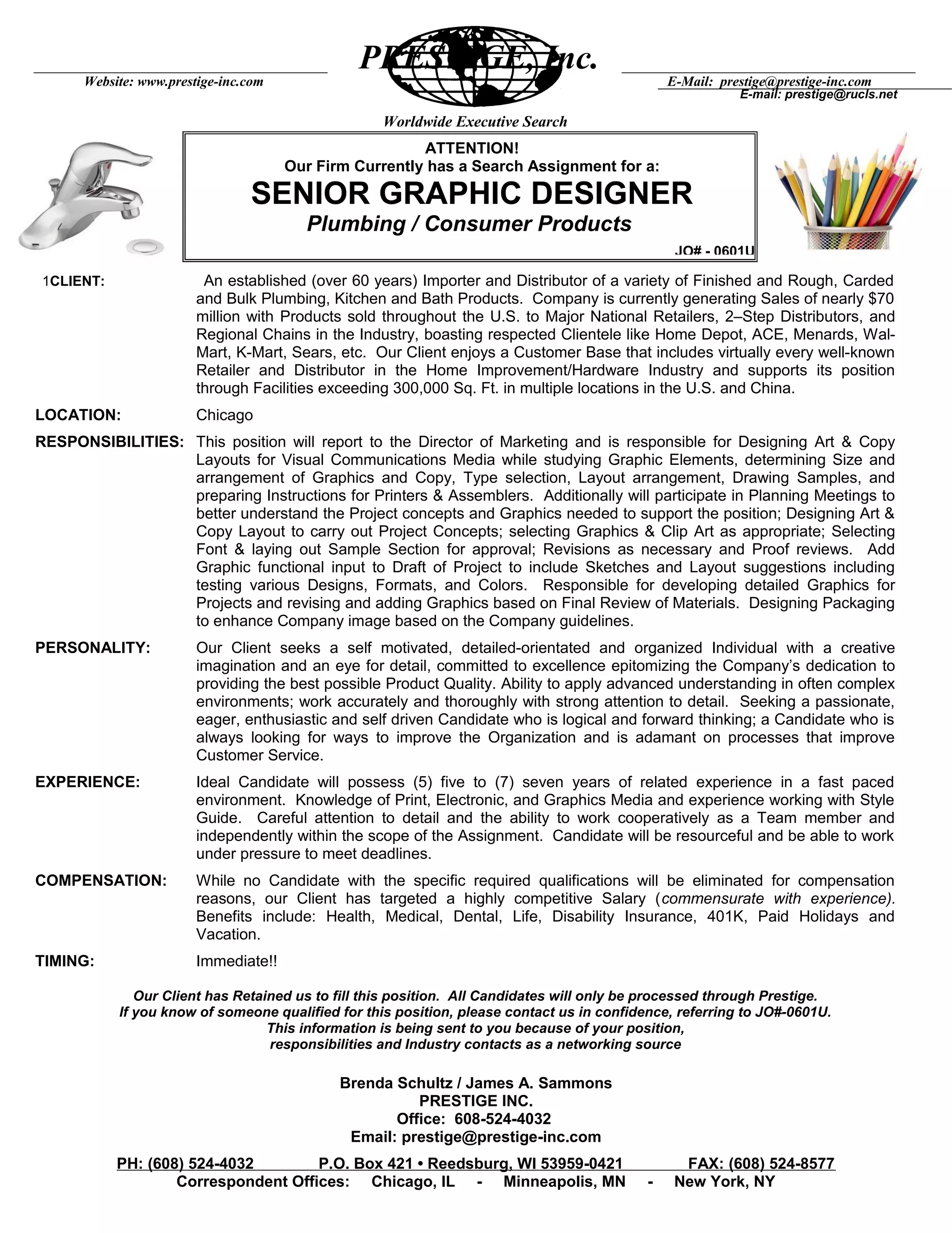 0601U - Senior Graphic Designer | PDF