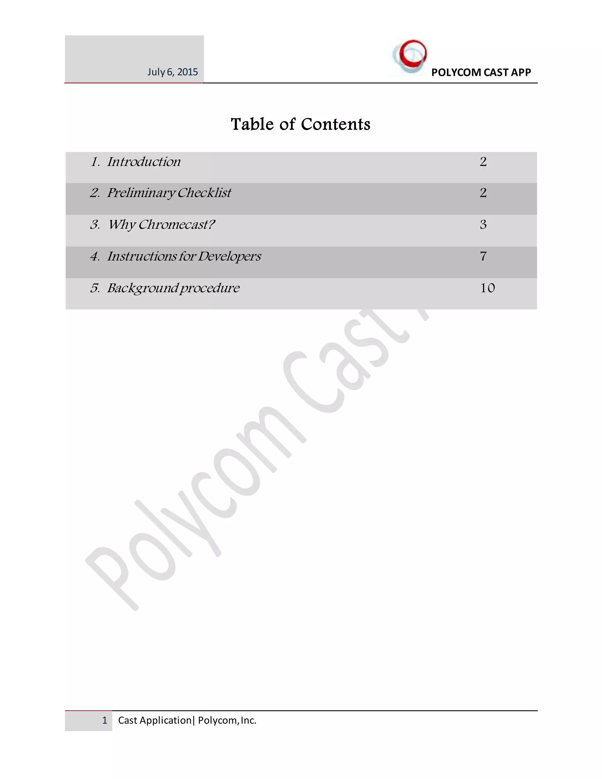 Summary Of Polycom Cast App | PDF