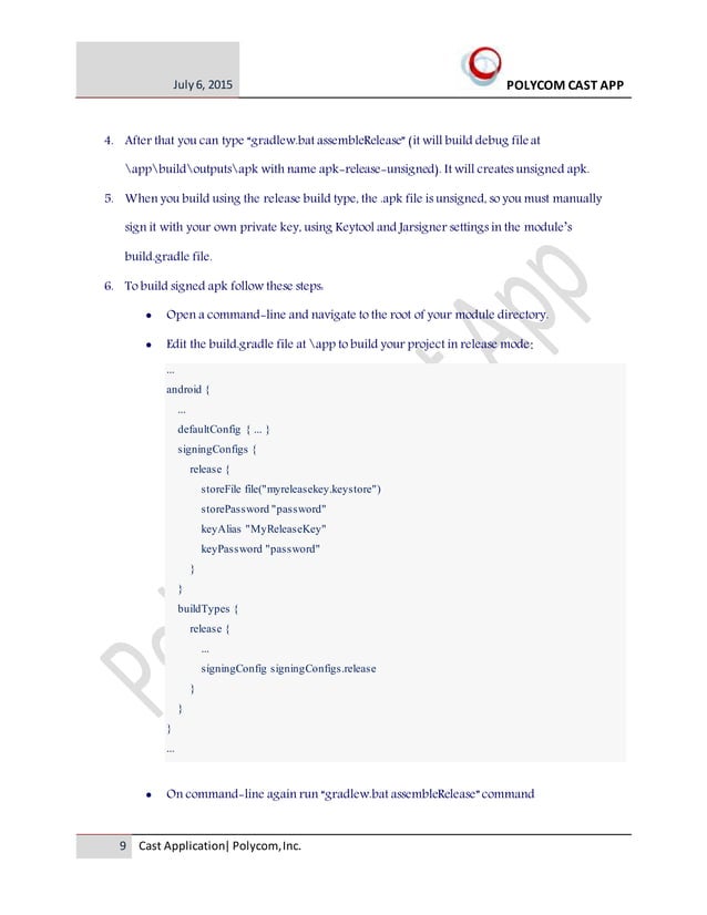 Summary Of Polycom Cast App | PDF
