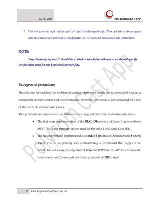 Summary Of Polycom Cast App | PDF