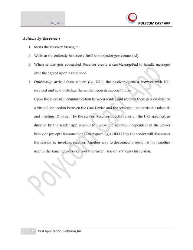 Summary Of Polycom Cast App | PDF