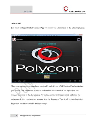 Summary Of Polycom Cast App | PDF
