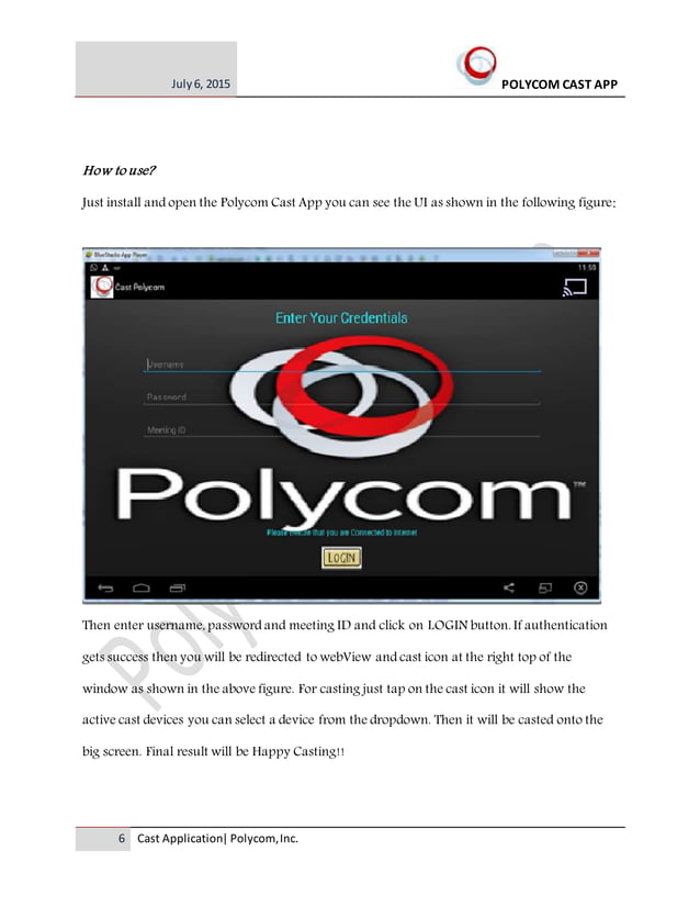 Summary Of Polycom Cast App | PDF