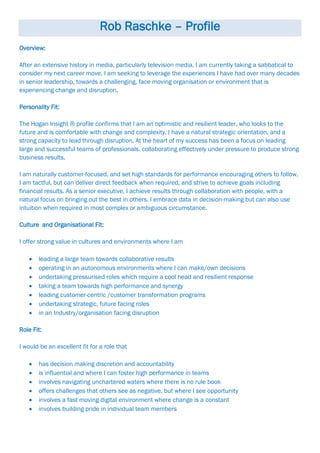 Rob Raschke - Profile | PDF