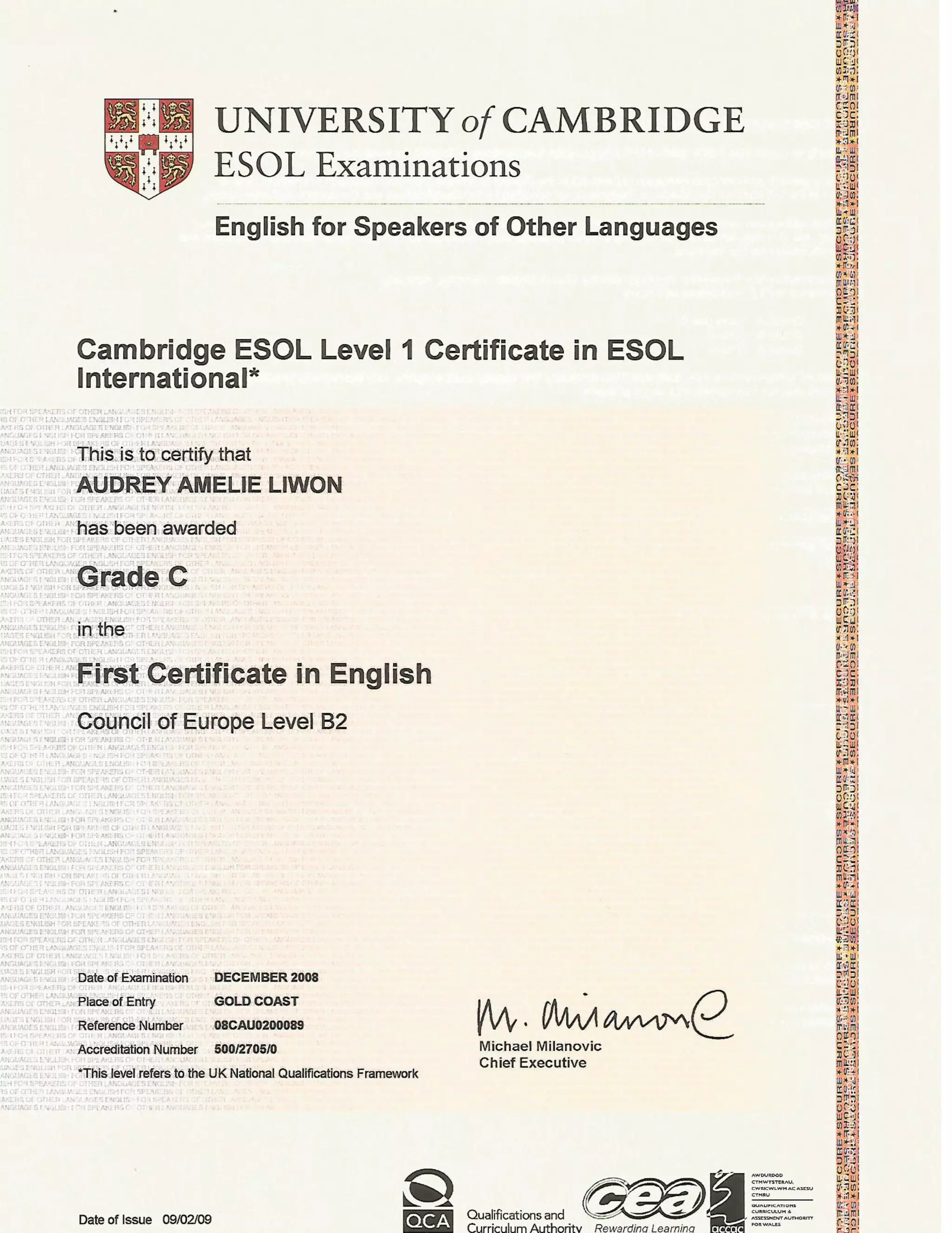 Cambridge certificate | PDF