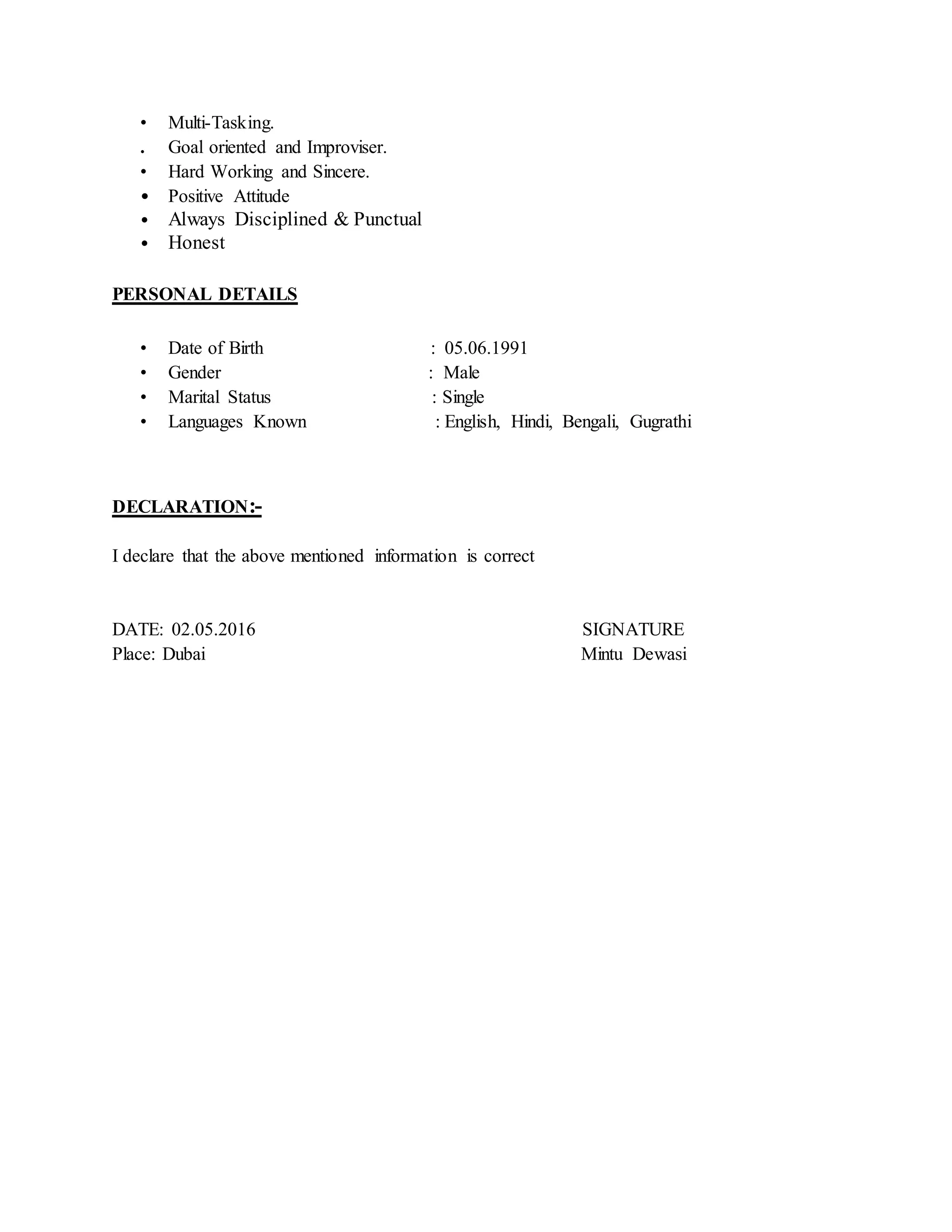 Mintu Resume A | PDF