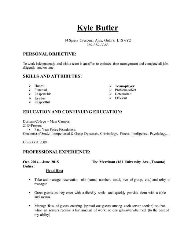 Kyle Butler Resume | PDF