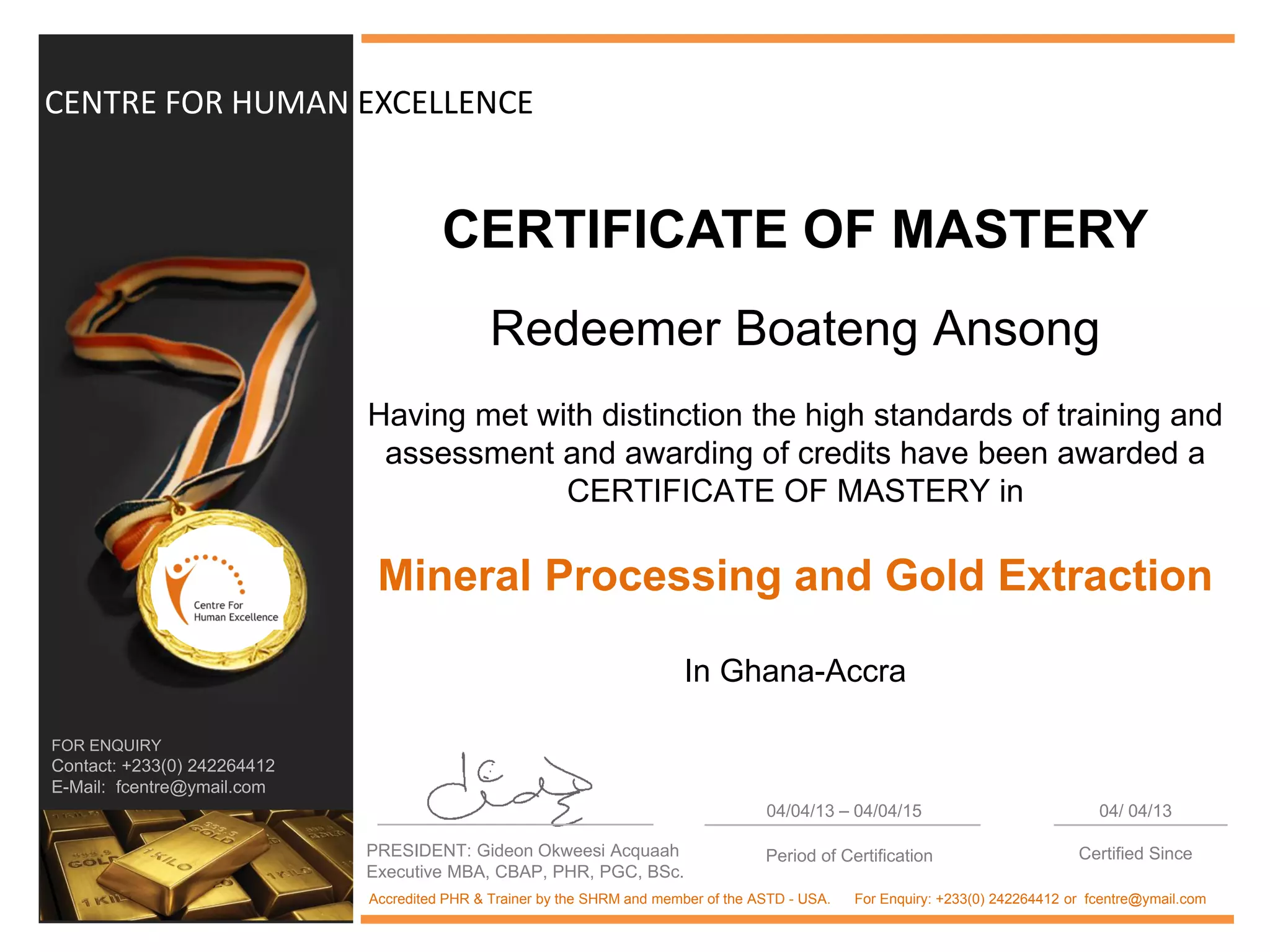 Minearal Processing & Gold Extraction | PDF