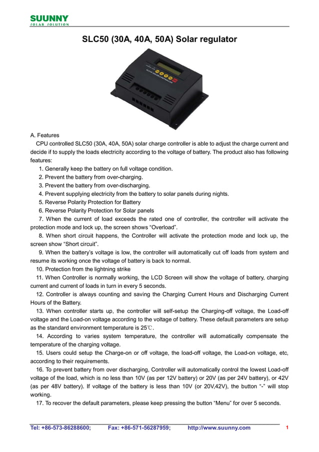 SLC50 solar system controller | PDF | Consumer Electronics | Technology ...