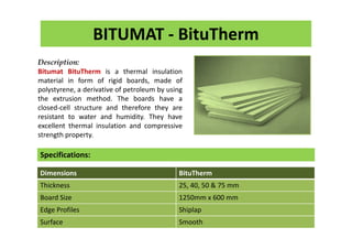 BituTherm Extruded Polystyrene Thermal Insulation Board Presentation | PDF