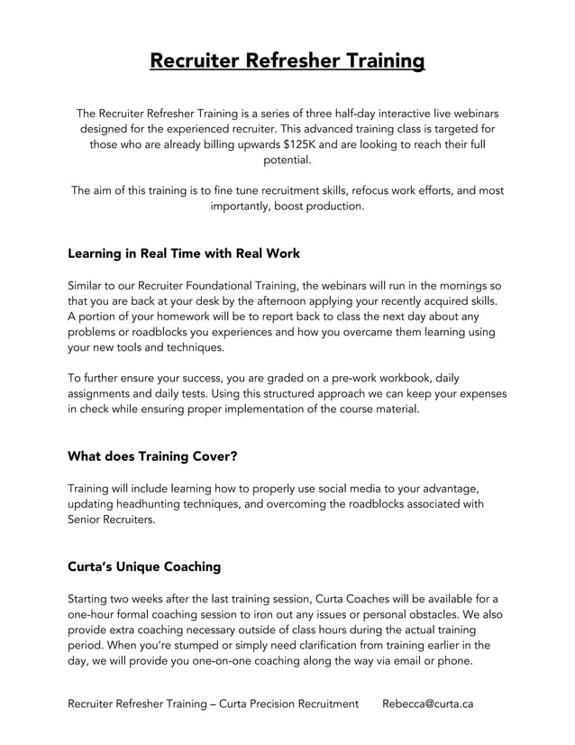 Recruiter Refresher Training | PDF